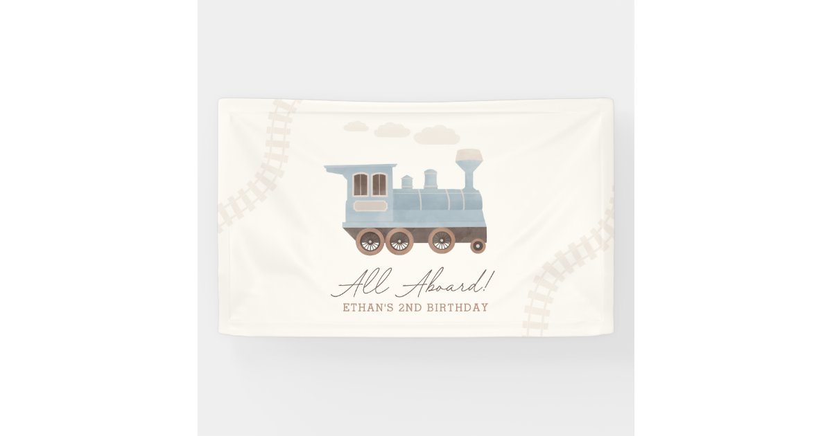 Vintage Train Birthday Banner | Zazzle