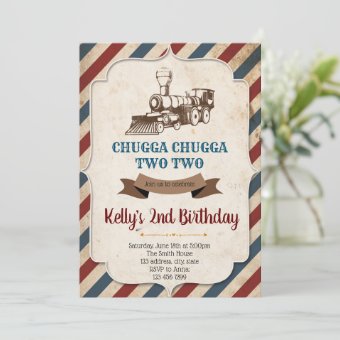 Vintage Train birthday Invitation | Zazzle