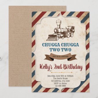 Vintage Train birthday Invitation | Zazzle