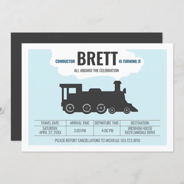 Vintage Train Birthday Party Invitation | Zazzle