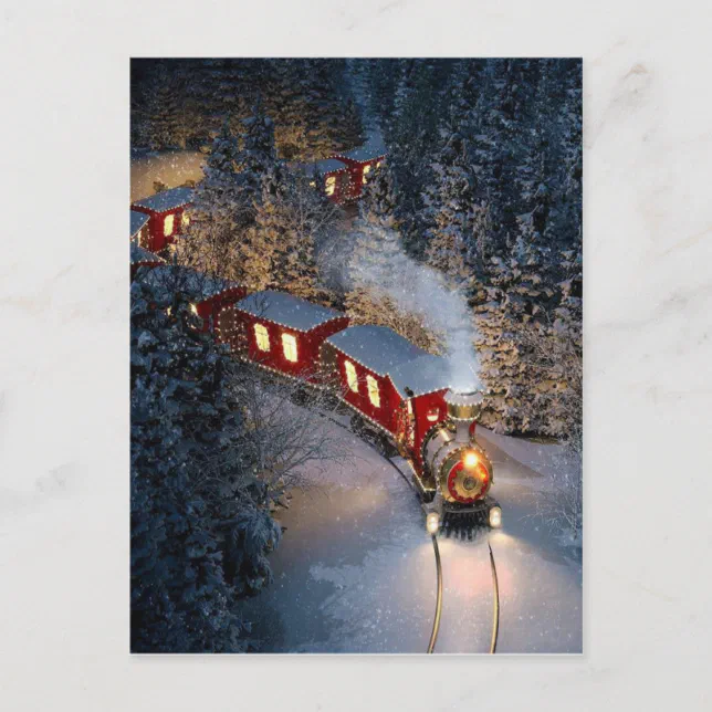 vintage train Christmas Postcard | Zazzle
