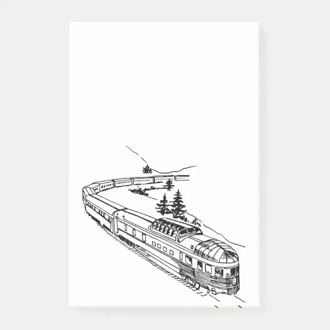Vintage Train in Mountains Illustration Post-it Notes | Zazzle