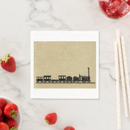Vintage Train Paper Napkins | Zazzle