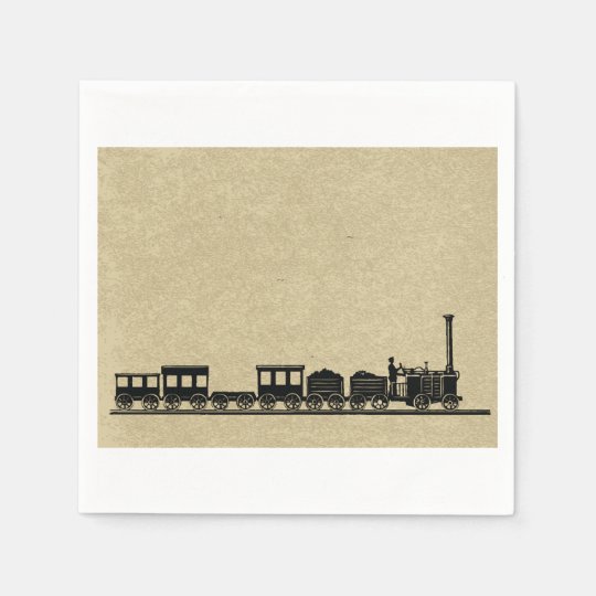 Vintage Train Paper Napkins | Zazzle.com