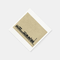 Vintage Train Paper Napkins | Zazzle