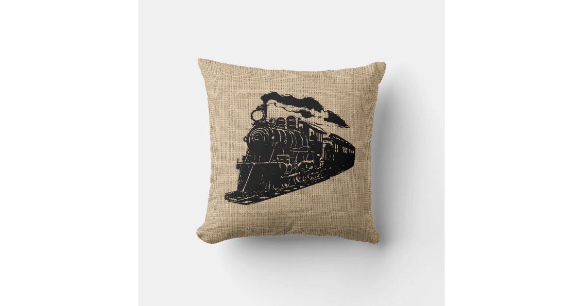 Vintage Train Pillow | Zazzle