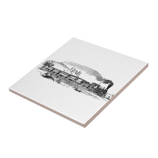 vintage Train sketch Ceramic Tile | Zazzle