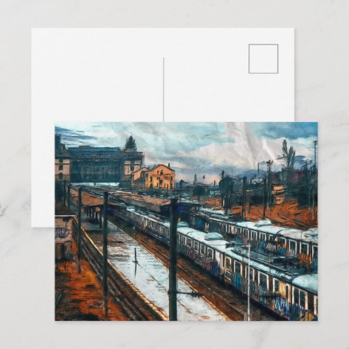 Vintage Train Station Postcard | Zazzle