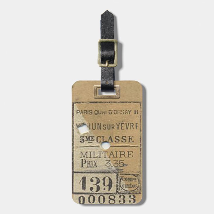 Vintage Train Ticket 1800's Luggage Tag | Zazzle
