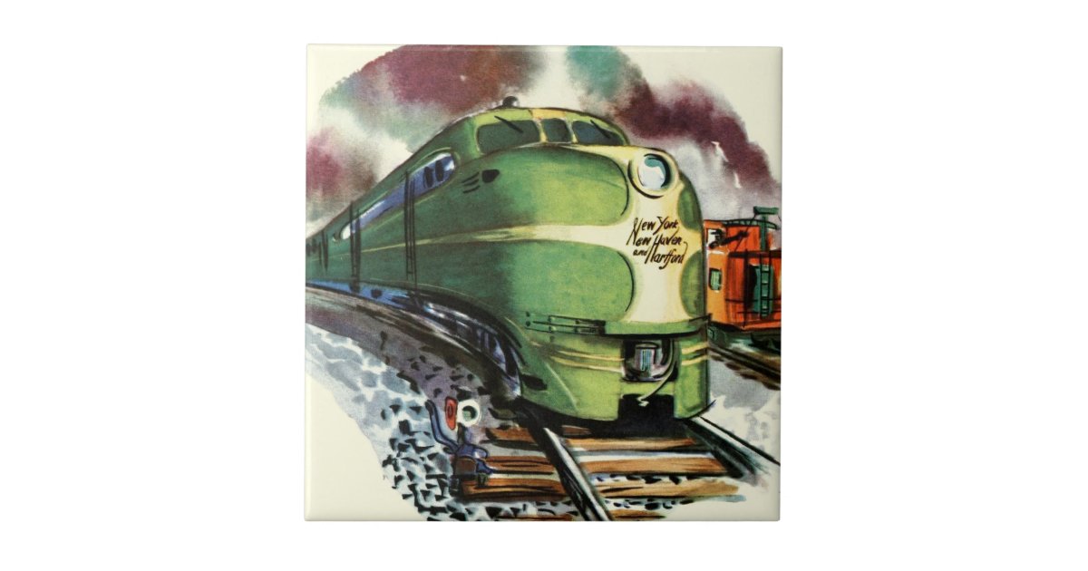 Vintage Train Tile | Zazzle