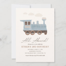 Vintage Train Transportation Birthday Invitation | Zazzle