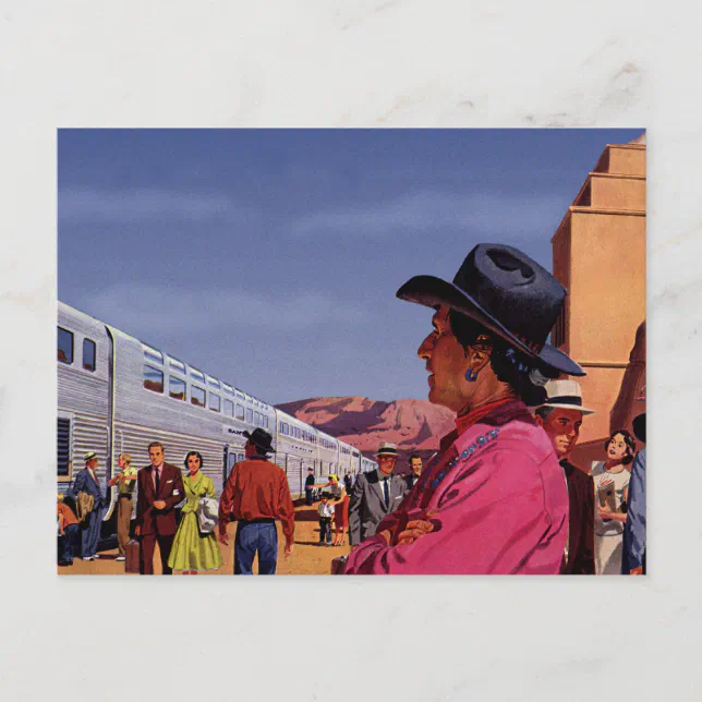 Vintage Train Travel Postcard | Zazzle