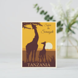 Vintage Travel Africa Tanzania Safari Postcard | Zazzle