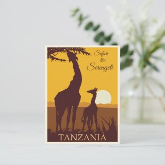 Vintage Travel Africa Tanzania Safari Postcard | Zazzle