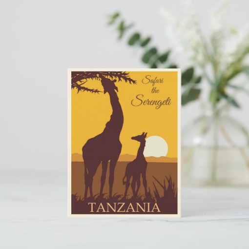 Vintage Travel Africa Tanzania Safari Postcard | Zazzle
