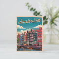 Vintage Travel Amsterdam Netherlands Retro Scenic Postcard | Zazzle