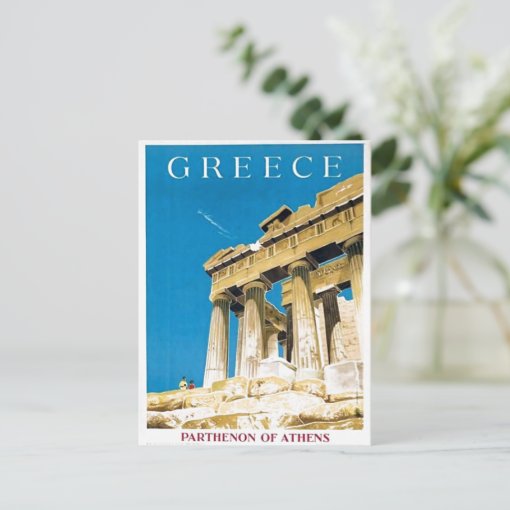 Vintage Travel Athens Greece Parthenon Temple Postcard | Zazzle