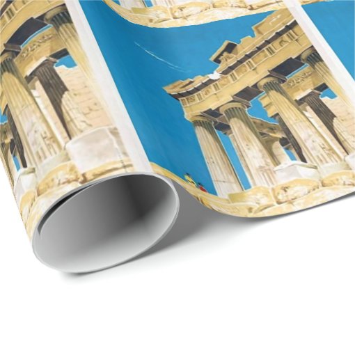 Vintage Travel Athens Greece Parthenon Temple Wrapping Paper | Zazzle