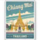 Vintage Travel Chiang Mai Thailand Retro Graphic Sticker | Zazzle