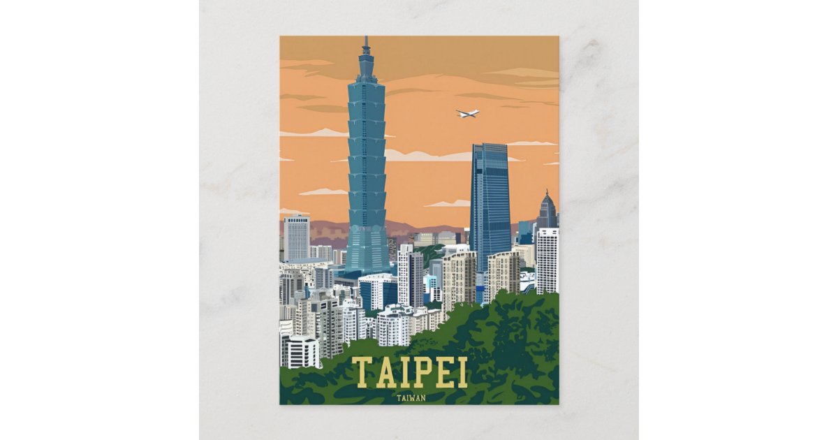Vintage travel city New Taipei City Taiwan retro Postcard | Zazzle