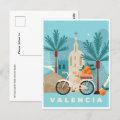 Vintage Travel city Valencia Spain Retro art Postcard | Zazzle