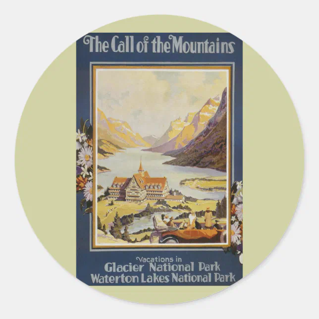 Vintage Travel Classic Round Sticker | Zazzle