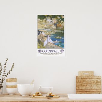 Vintage travel,Cornwall Poster | Zazzle