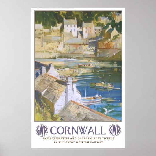 Vintage travel,Cornwall Poster | Zazzle.com