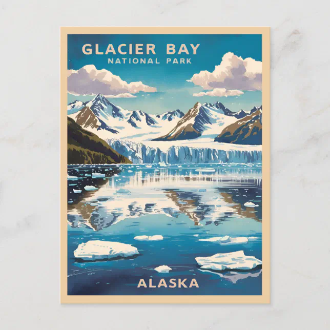Vintage Travel Glacier Bay National Park Alaska Postcard | Zazzle