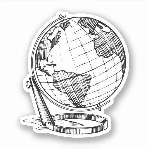 Vintage Travel Globe Sticker | Zazzle