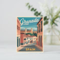 Vintage Travel Granada Spain Retro Graphic Postcard | Zazzle