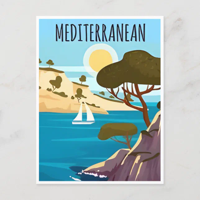 Vintage Travel Greece Santorini mediterranean Postcard | Zazzle