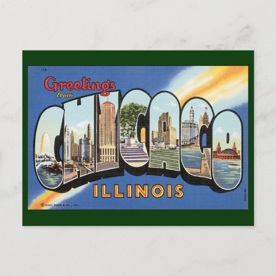Vintage Travel, Greetings from Chicago Illinois Postcard | Zazzle.com