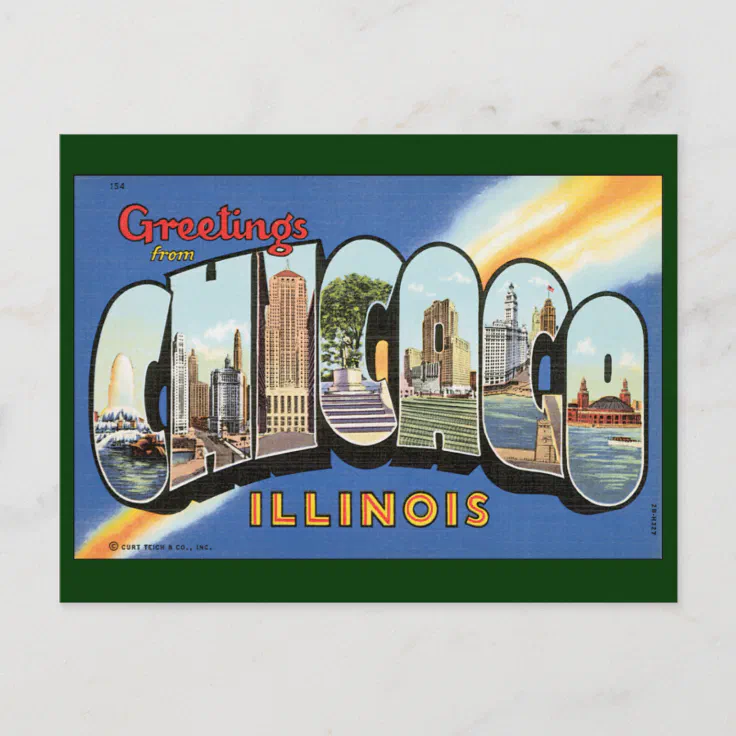 Vintage Travel, Greetings from Chicago Illinois Postcard | Zazzle