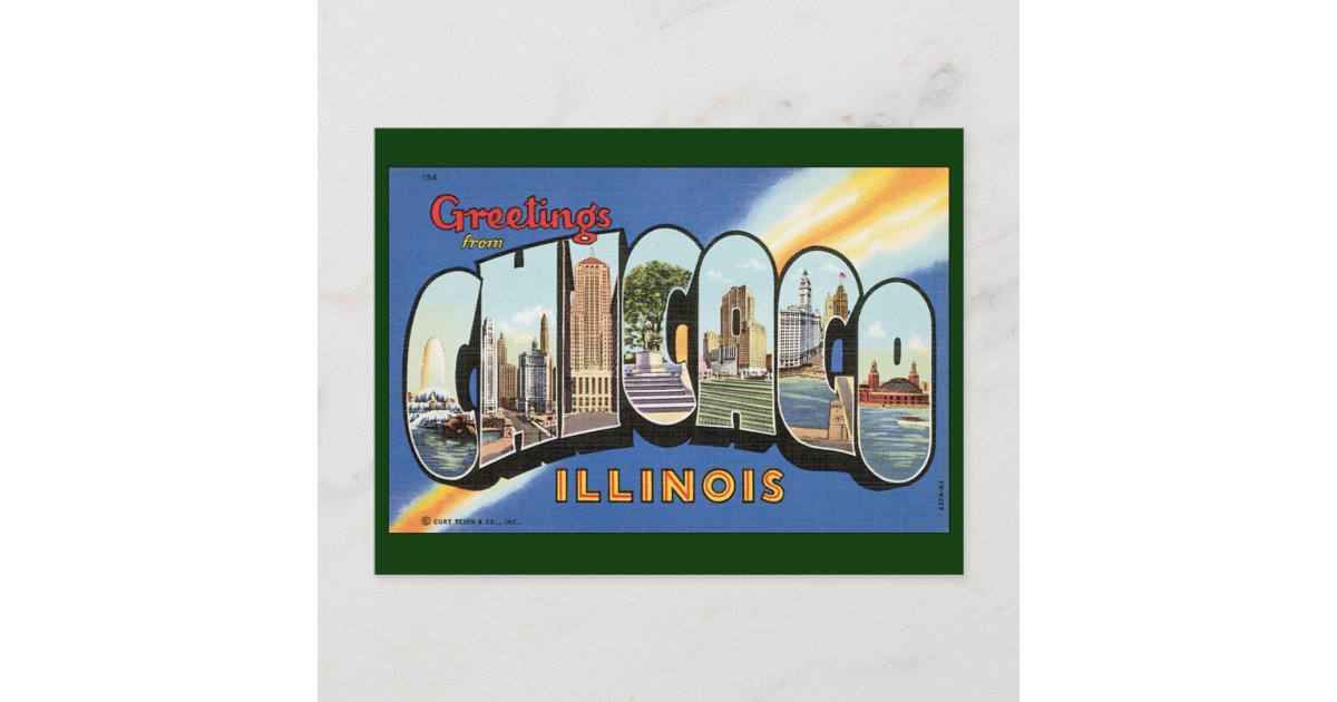 Vintage Travel, Greetings from Chicago Illinois Postcard | Zazzle
