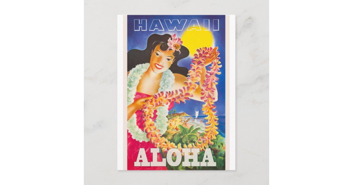 Vintage Travel Hawaii, Aloha! Postcard | Zazzle