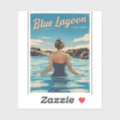 Vintage Travel Iceland Blue Lagoon Retro Scenic Sticker | Zazzle