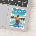 Vintage Travel Iceland Blue Lagoon Retro Scenic Sticker | Zazzle