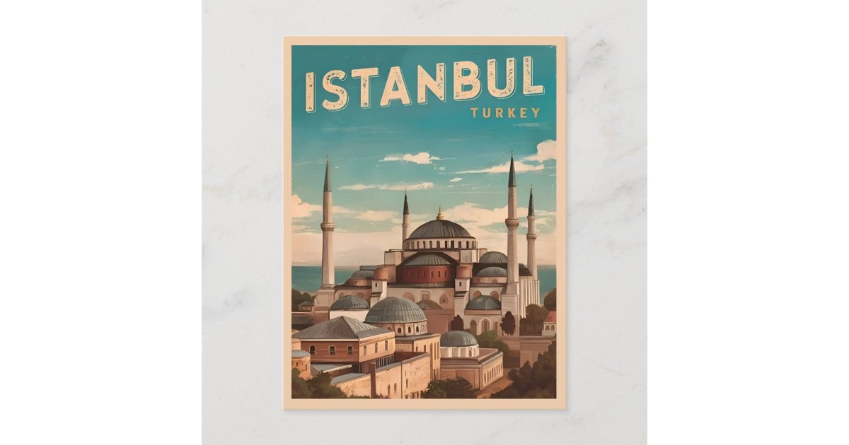 Vintage Travel Istanbul Turkey Retro Scenic Postcard | Zazzle