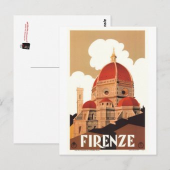 Vintage travel Italy, Florence - Postcard | Zazzle