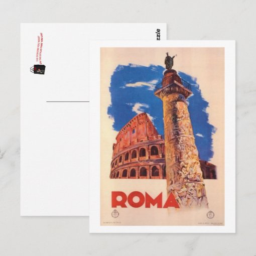 Vintage travel Italy, Rome - Postcard | Zazzle