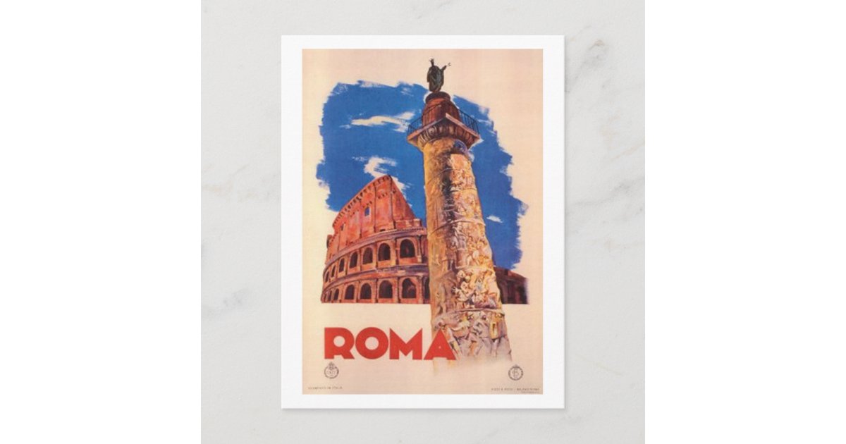 Vintage travel Italy, Rome - Postcard | Zazzle