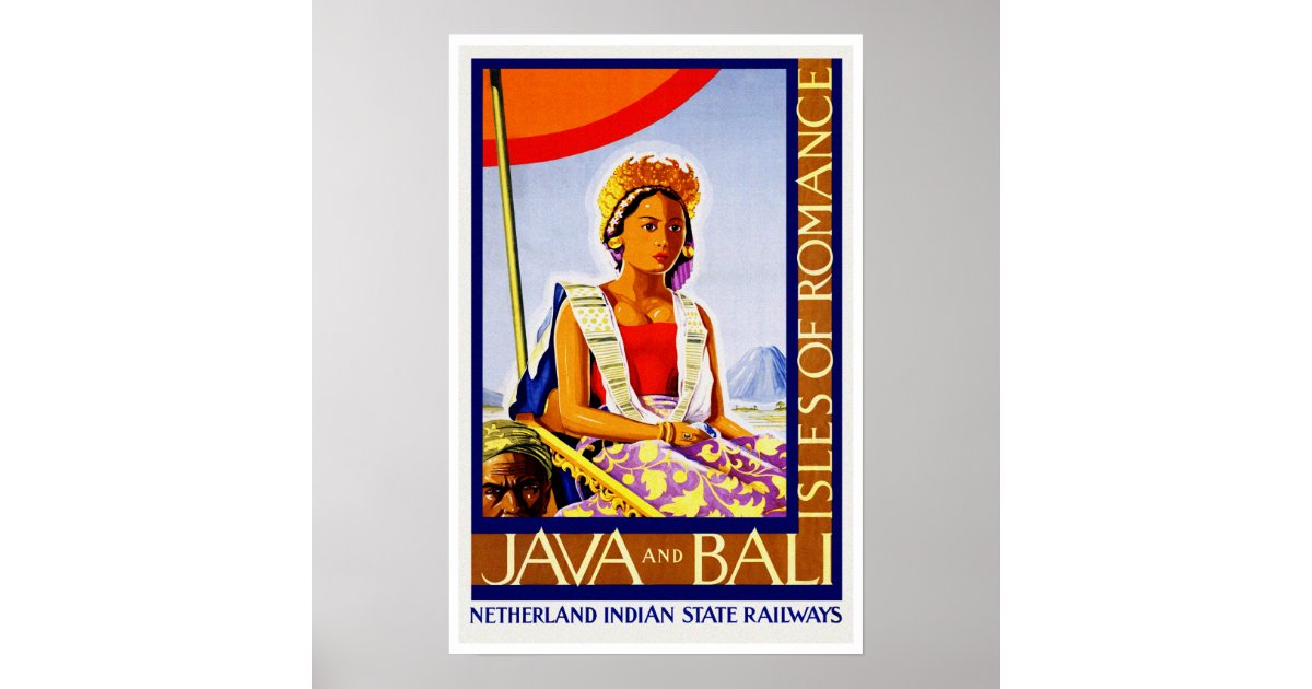 Vintage Travel Java and Bali Poster | Zazzle