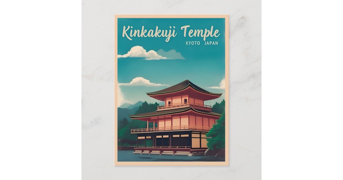 Vintage Travel Kyoto Golden Temple Retro Scenic Postcard | Zazzle