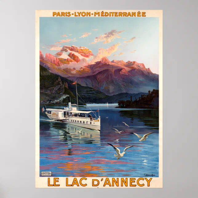 Vintage Travel - Le Lac D'Annecy - Lake Annecy Poster | Zazzle