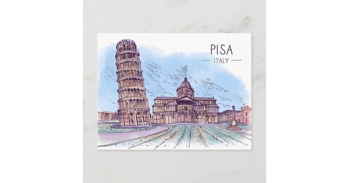 Vintage Travel Leaning Tower of Pisa Retro Postcard | Zazzle