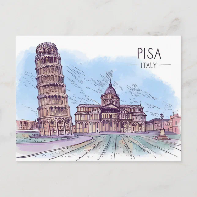 Vintage Travel Leaning Tower of Pisa Retro Postcard | Zazzle