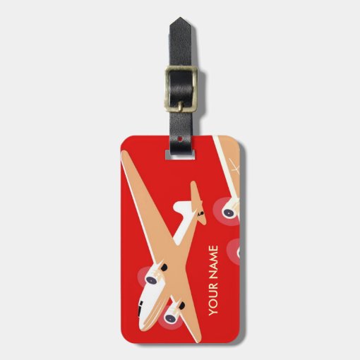 Vintage Travel Luggage Tag Red | Zazzle