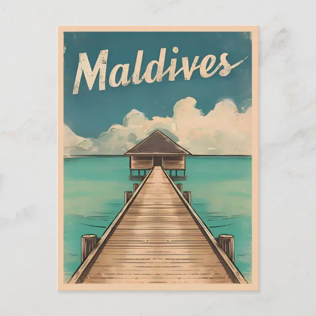 Vintage Travel Maldives Island Retro Scenic Postcard | Zazzle