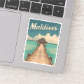 Vintage Travel Maldives Island Retro Scenic Sticker | Zazzle